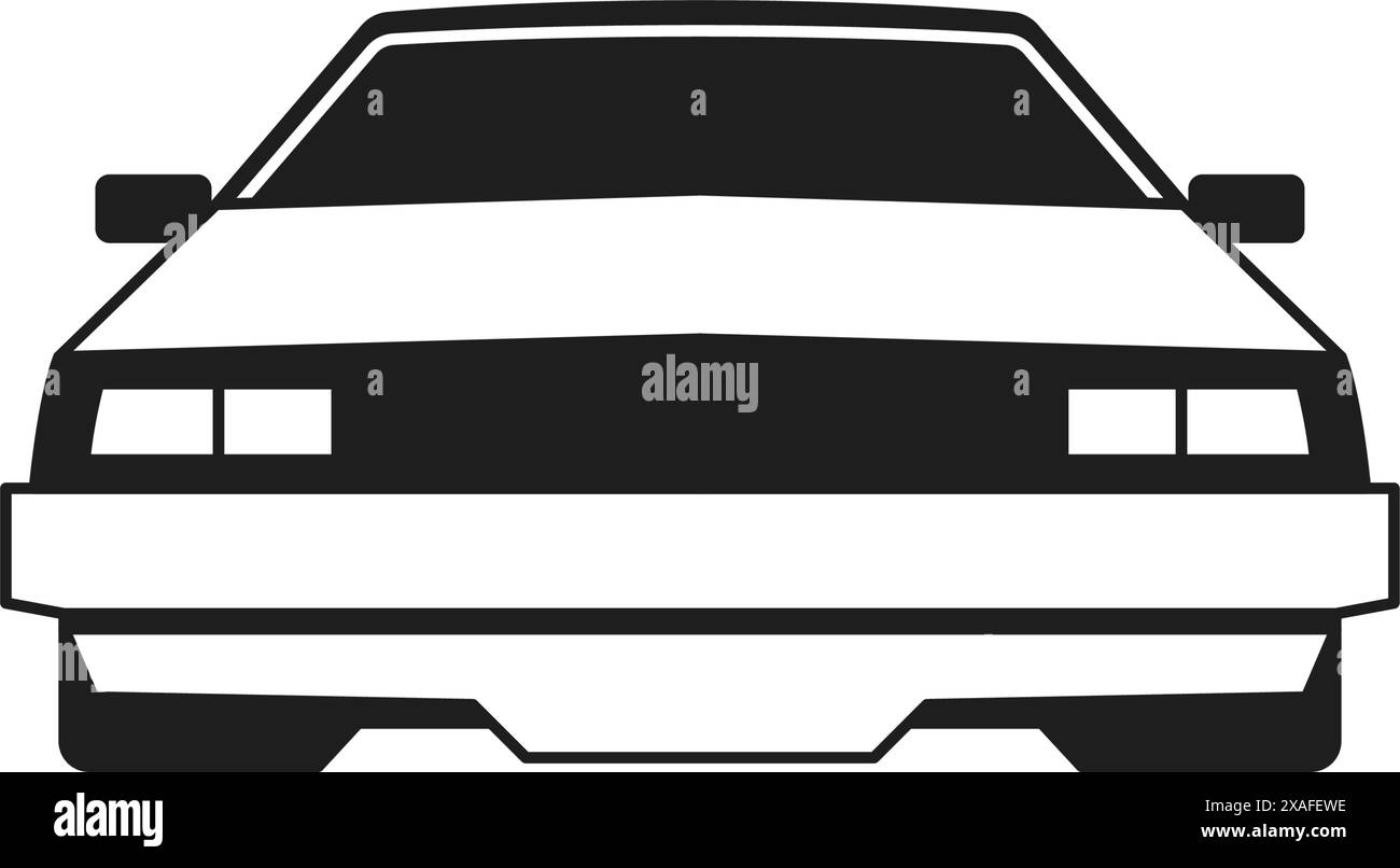 Y2k retro automobile car vehicle motor transport monochrome line groovy ...