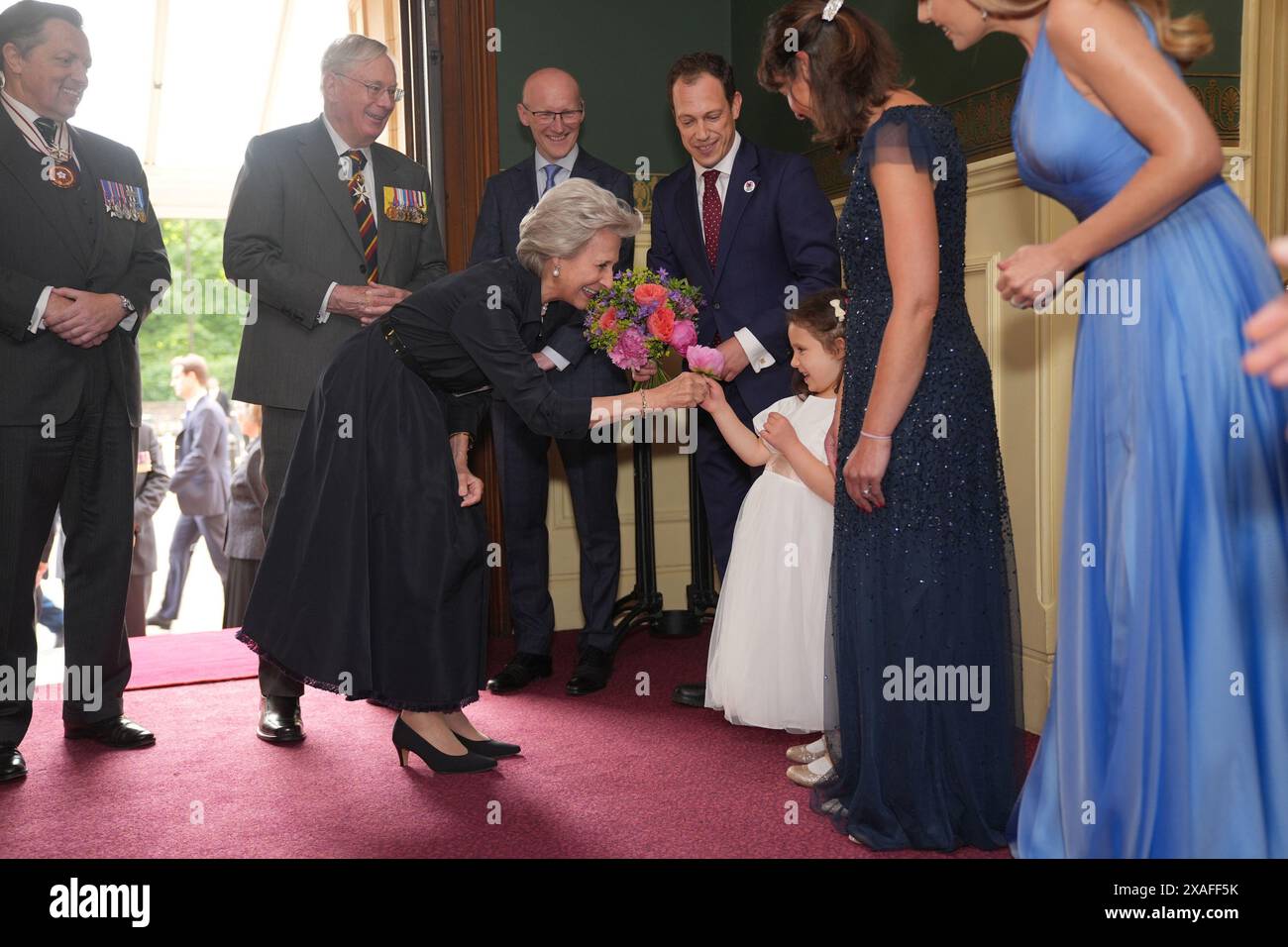 The Duchess of Gloucester greets five-year-old Isabella Traboulsi as ...