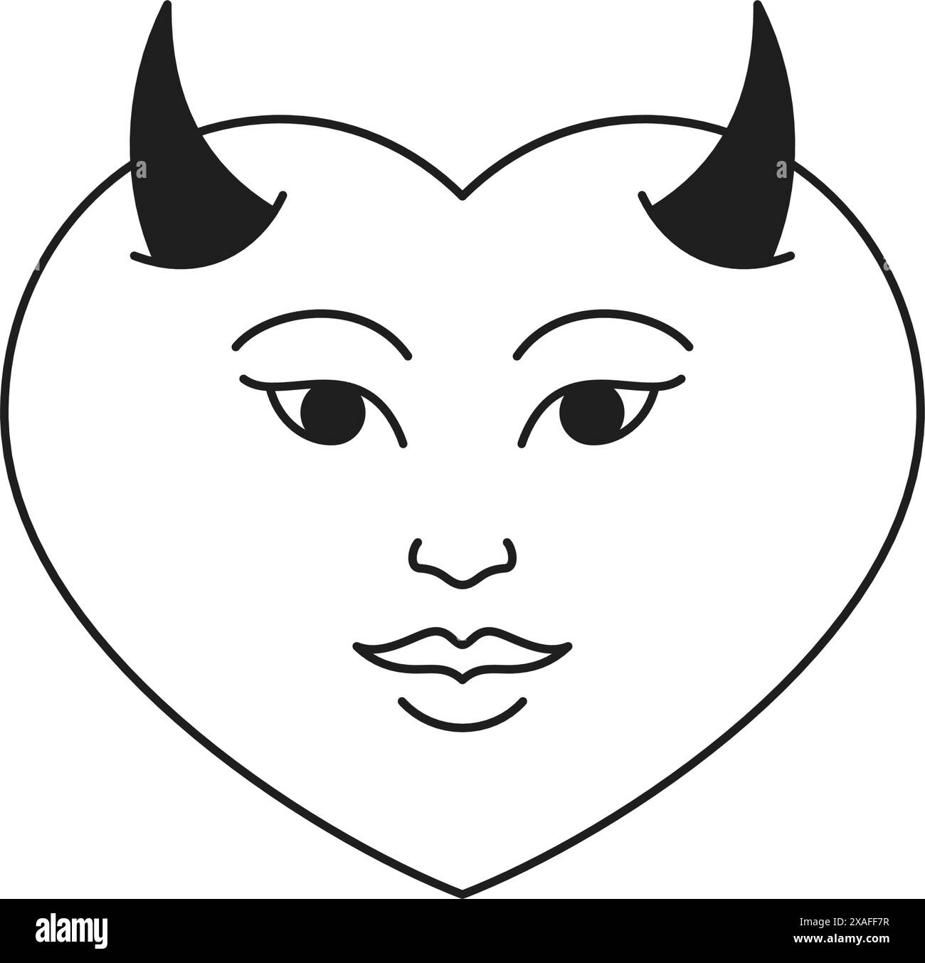 Y2k devil heart Halloween comic cartoon character symbol of love ...