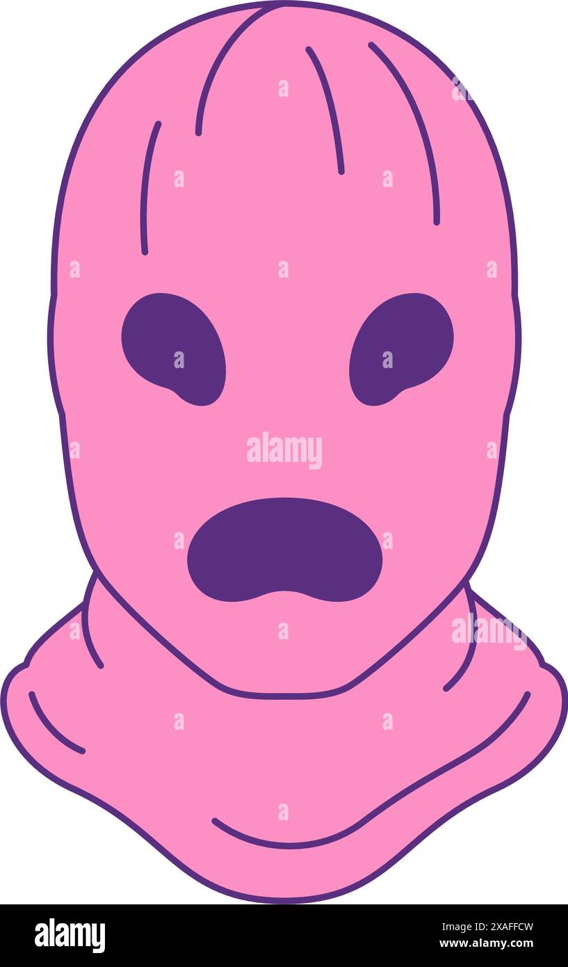 Y2k scary monster mask head pink Halloween cartoon character groovy ...