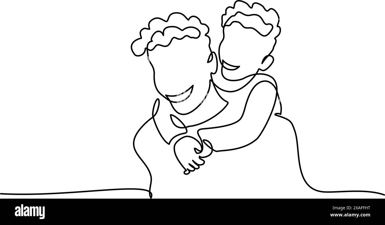 Happy Fathers Day holiday card. Son hug dad from back Stock Vector ...