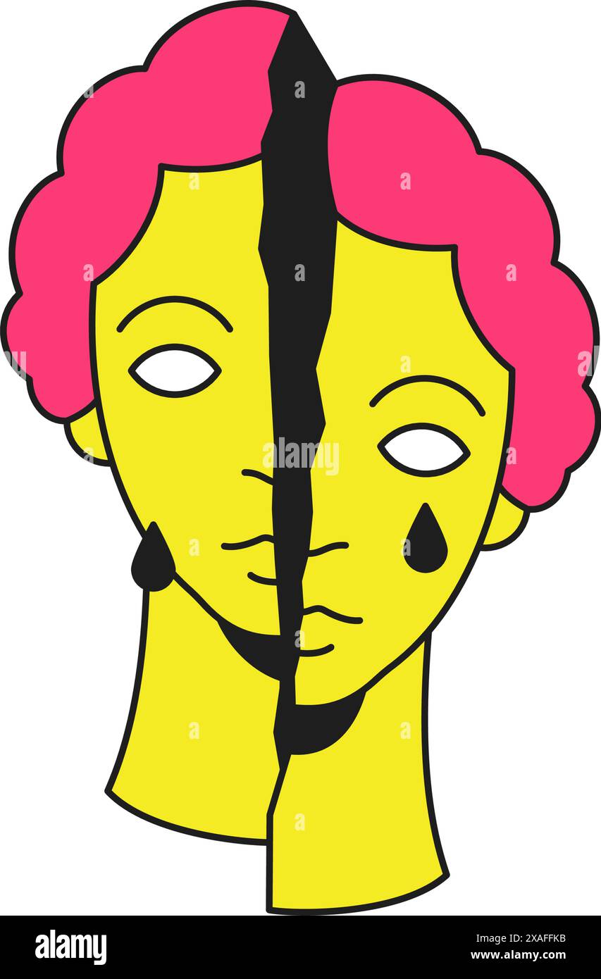 Half face sculpture Stock Vector Images - Alamy