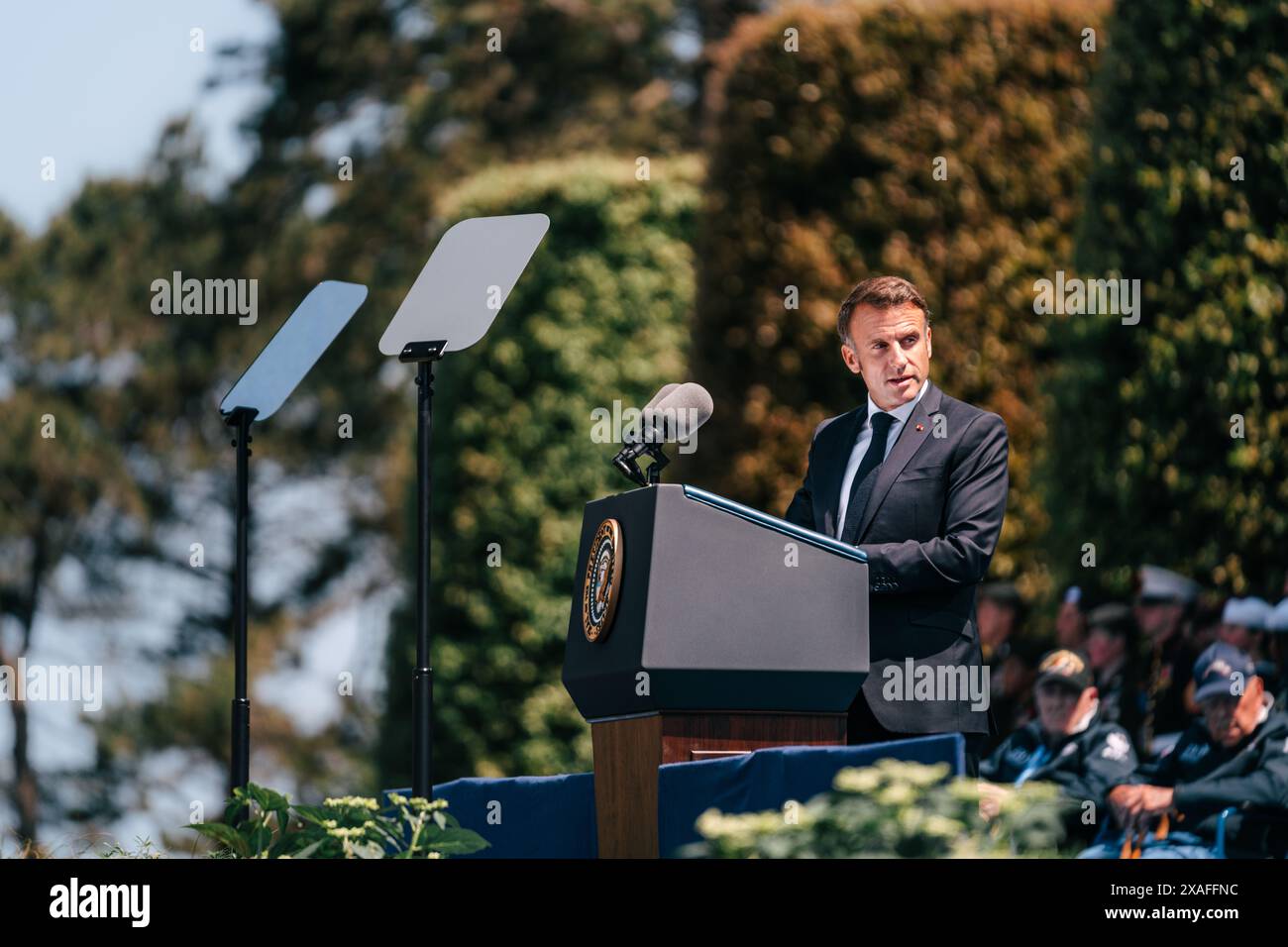 Colleville-sur-Mer, France. 06th June, 2024. French President Emmanuel ...