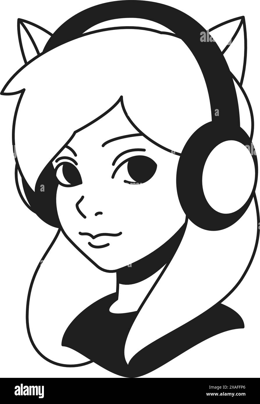 With music in your ears Cut Out Stock Images & Pictures - Alamy