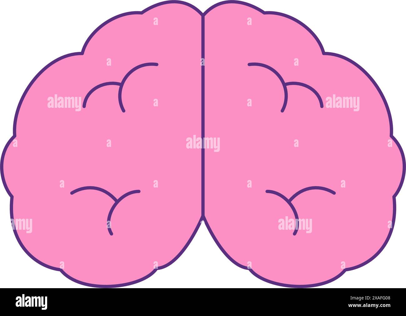 Y2k pink human brain trendy cartoon element contoured groovy style icon ...