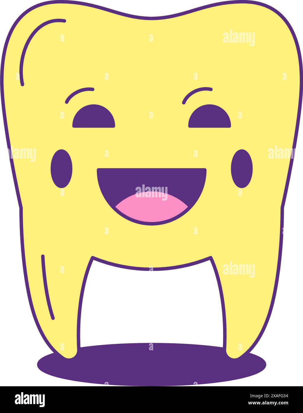 Y2k smiling tooth funny cartoon character comic emoji groovy style icon ...