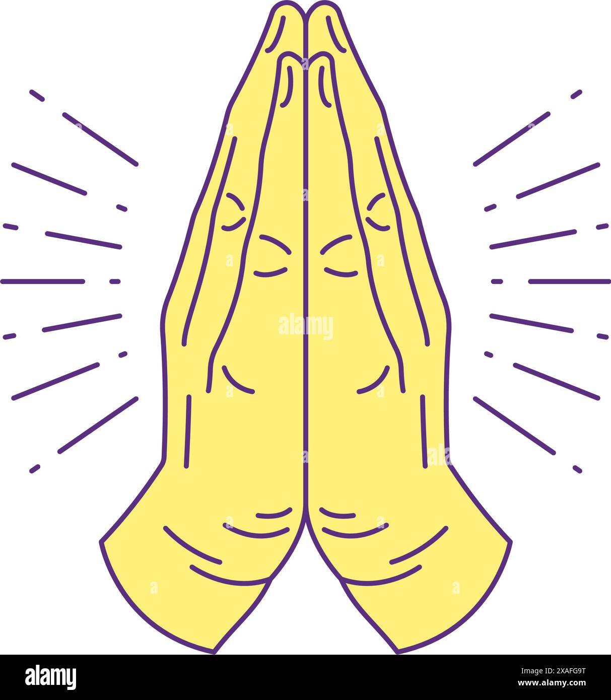 Y2k praying hands gesture cartoon element emoji groovy style icon ...