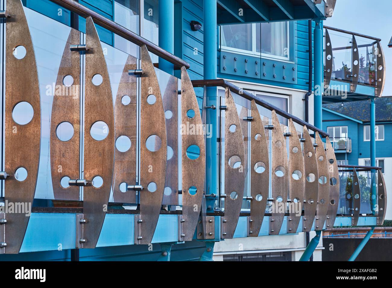 Modern architecture of an apartment building, in Exmouth, Devon, Great ...