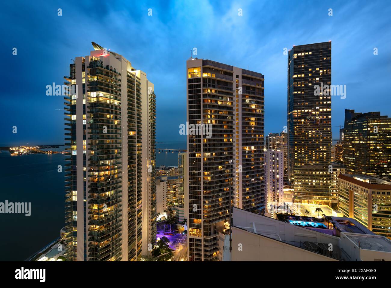 Office and Apartment Buildings in Brickell, Downtown Miami Stock Photo ...