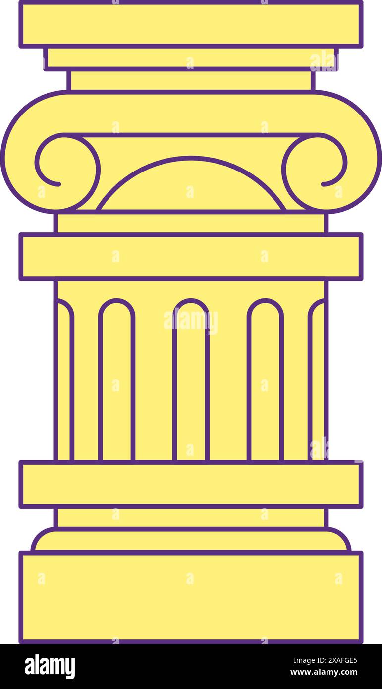 Y2k antique column Greek Roman pillar architecture cartoon element ...