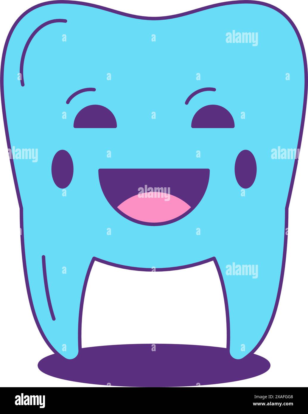 Y2k funny smiling blue tooth comic cartoon character groovy style icon ...