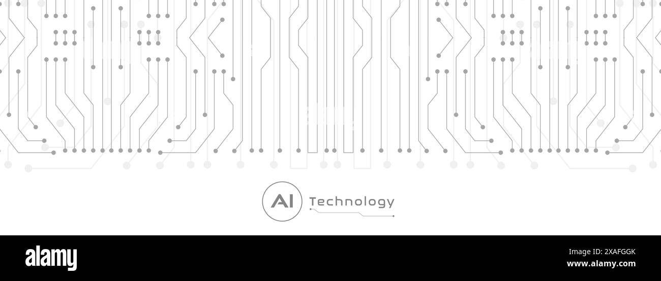 White abstract futuristic technology circuit board background. Digital ...