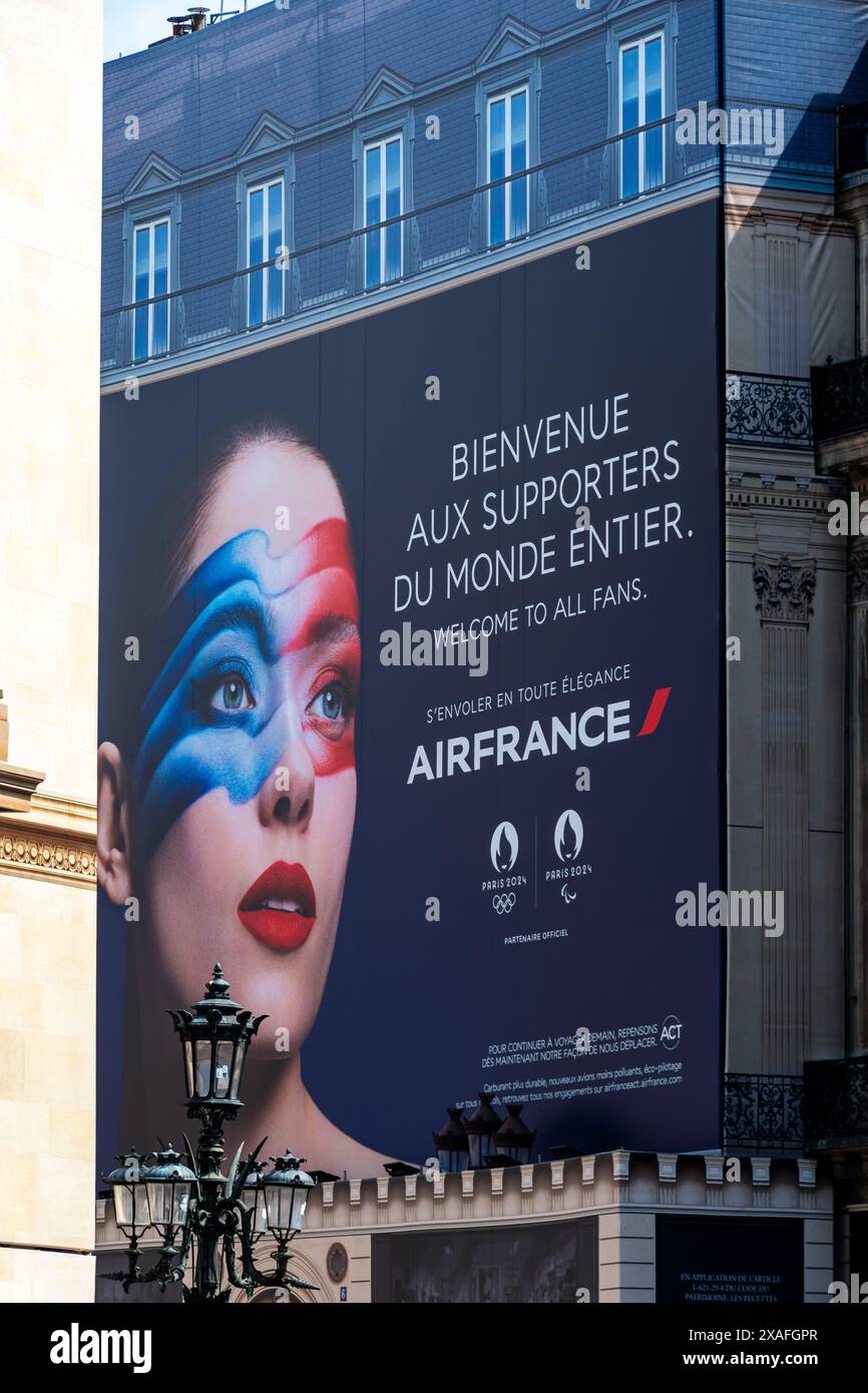 Advertising billboard for Air France welcoming all Paris 2024 Olympic ...