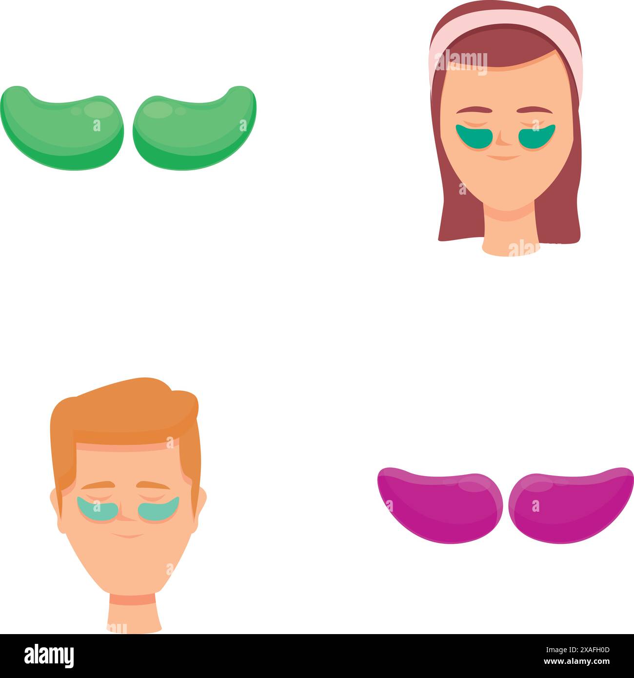 Moisturizing patches icons set cartoon vector. People with patches ...