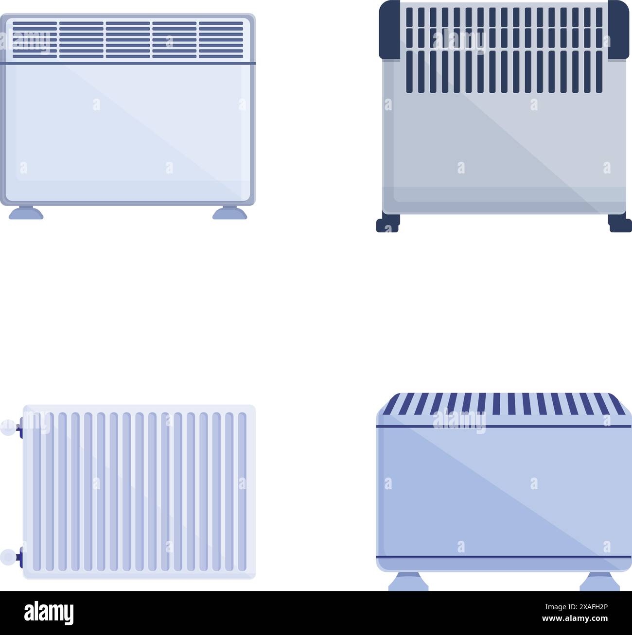 Heater icons set cartoon vector. Equipment for providing heat at home ...