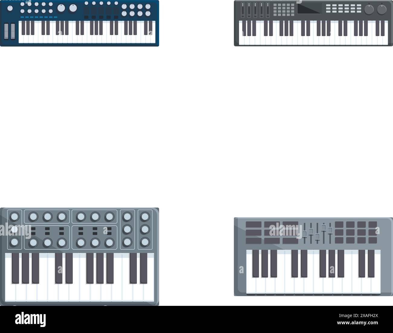 Synth icons set cartoon vector. Electromusical techno synthesizer ...