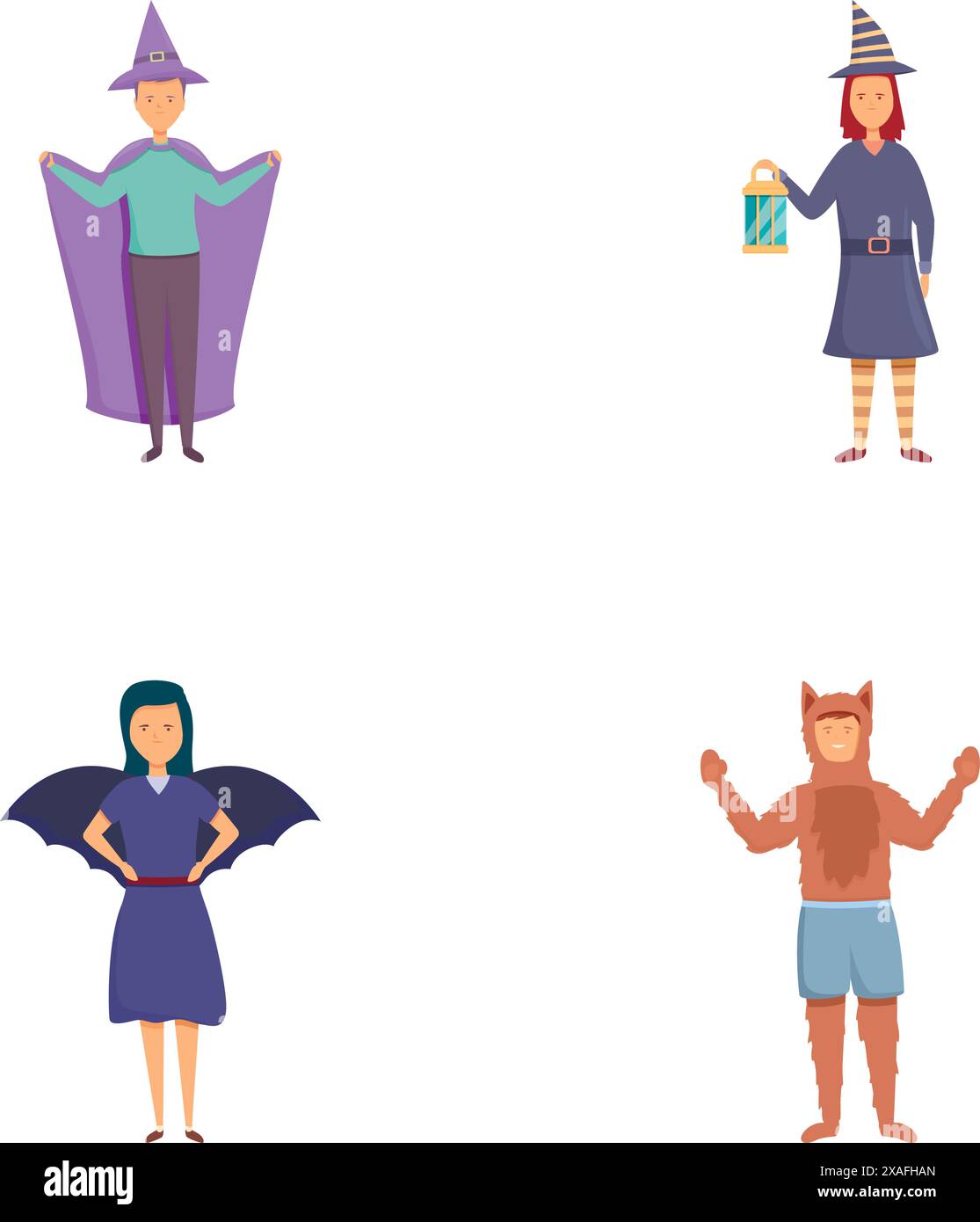 Halloween icons set cartoon vector. Children in funny halloween costume ...