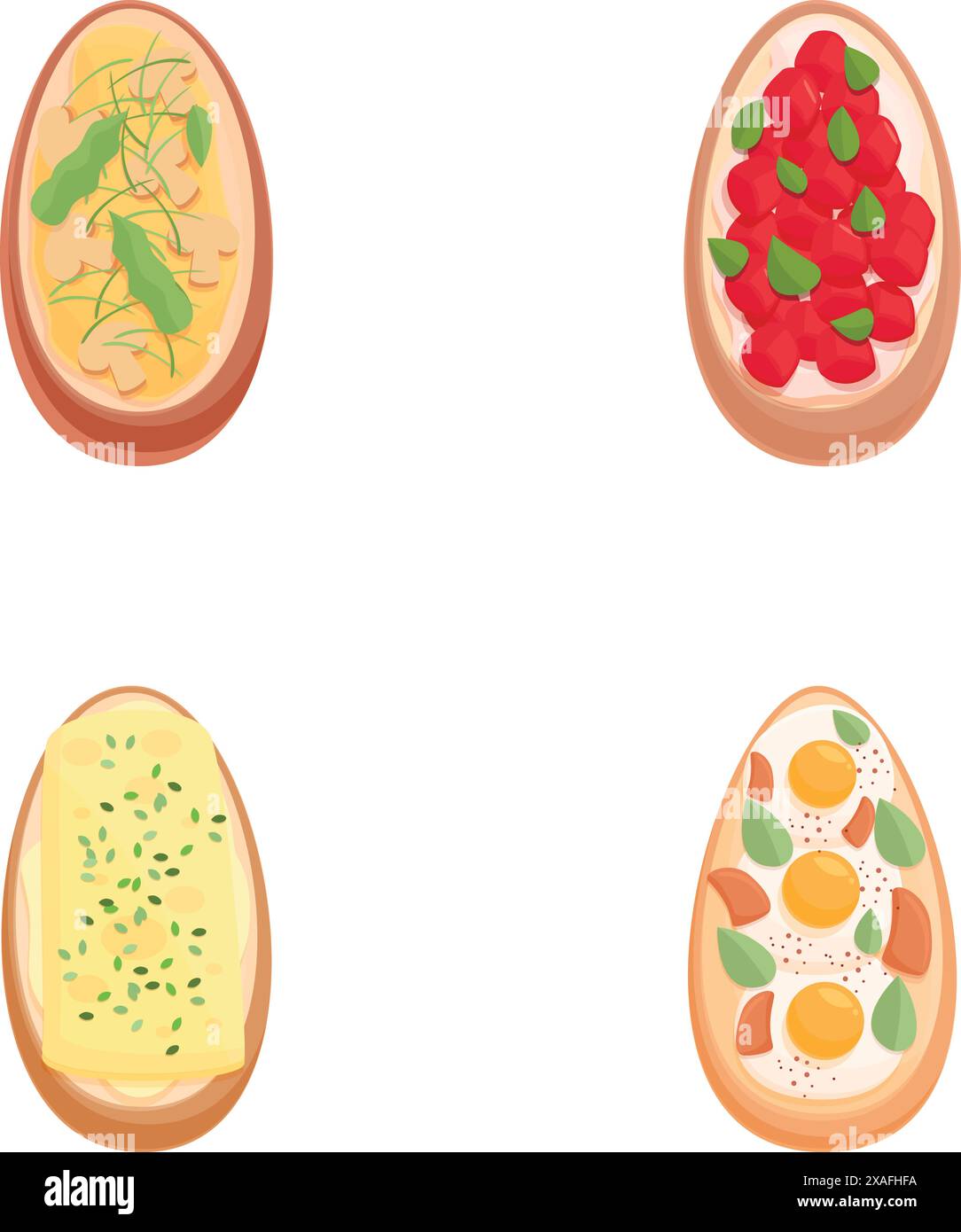 Sandwich icons set cartoon vector. Tasty sandwich with various filling ...