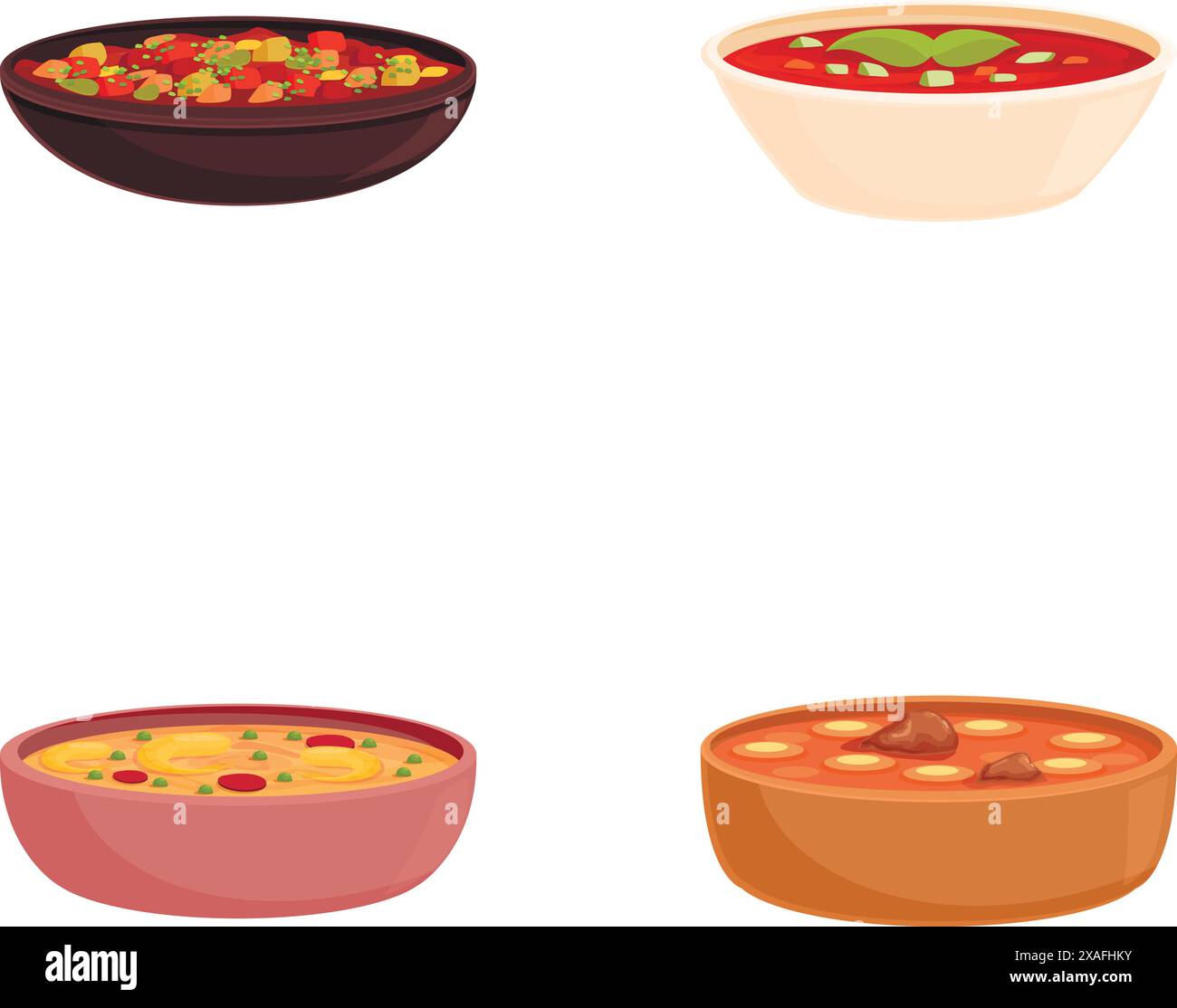 Spanish dish icons set cartoon vector. Traditional spanish cuisine dish ...