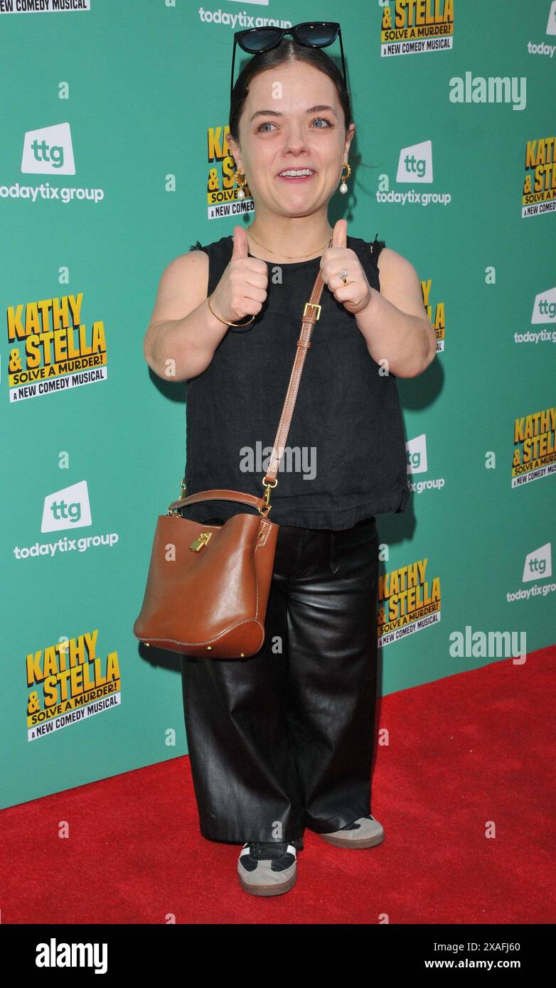 Francesca Mills at the "Kathy and Stella Solve a Murder!" play press ...