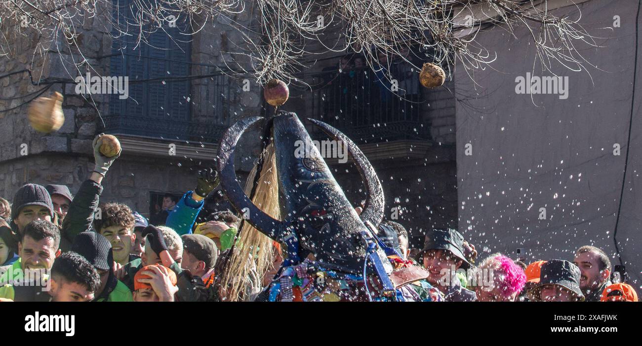 Caceres, Spain - Jan 20th, 2024: Jarramplas Festival of Piornal ...
