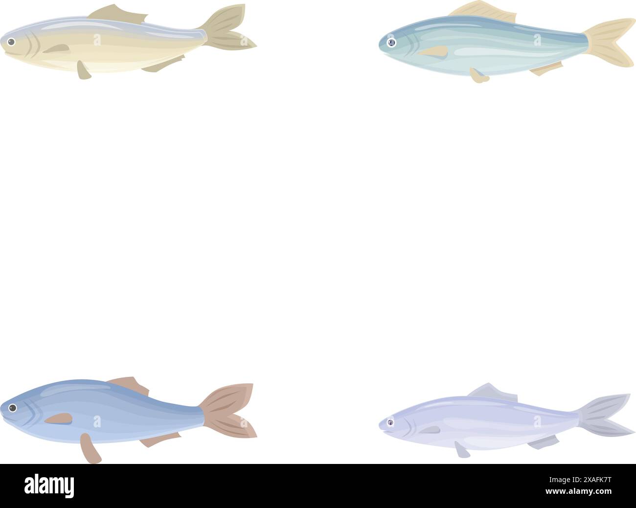 Cod fish icons set cartoon vector. Fresh raw edible cartoon fish ...