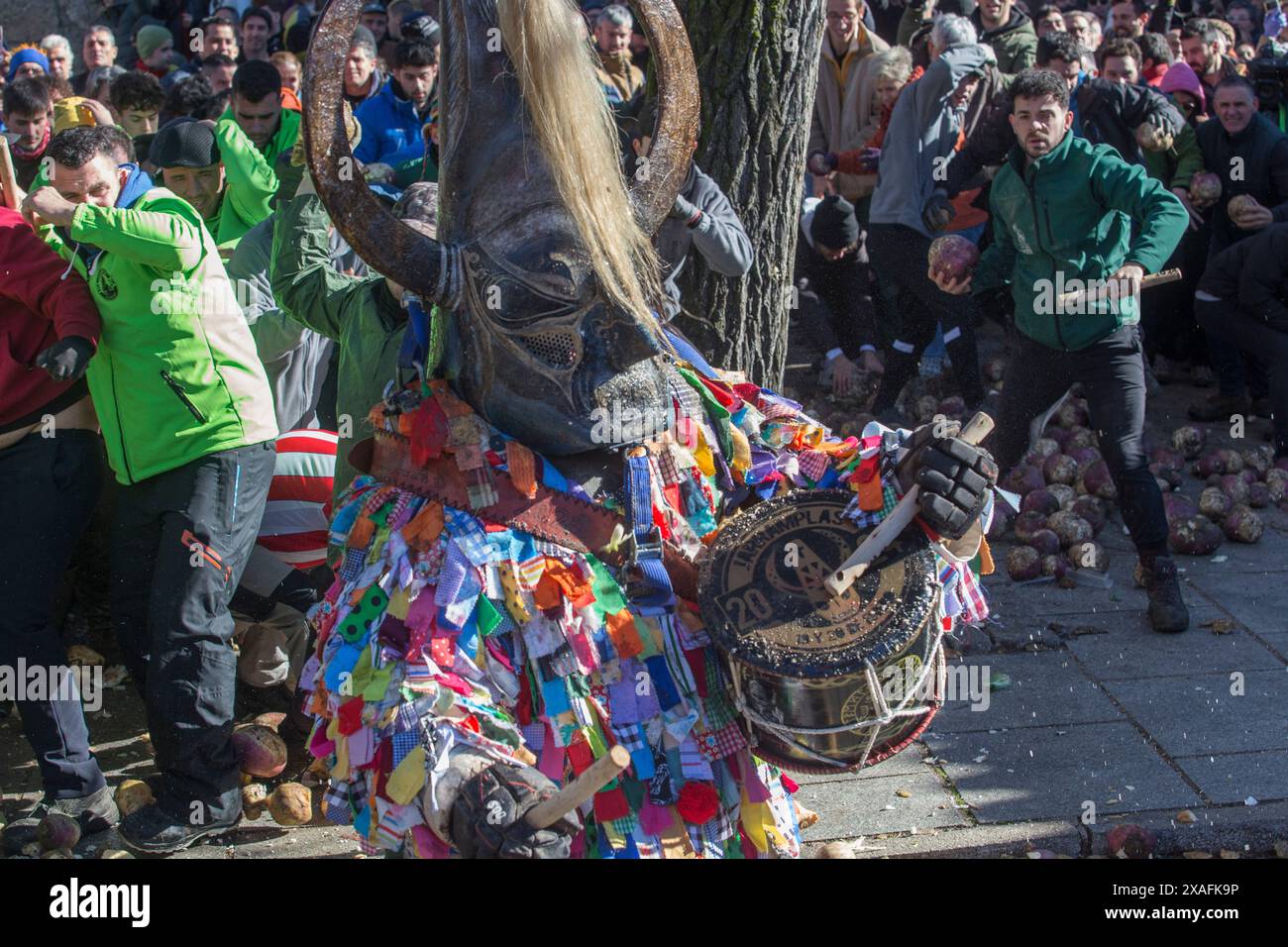 Caceres, Spain - Jan 20th, 2024: Jarramplas Festival of Piornal ...