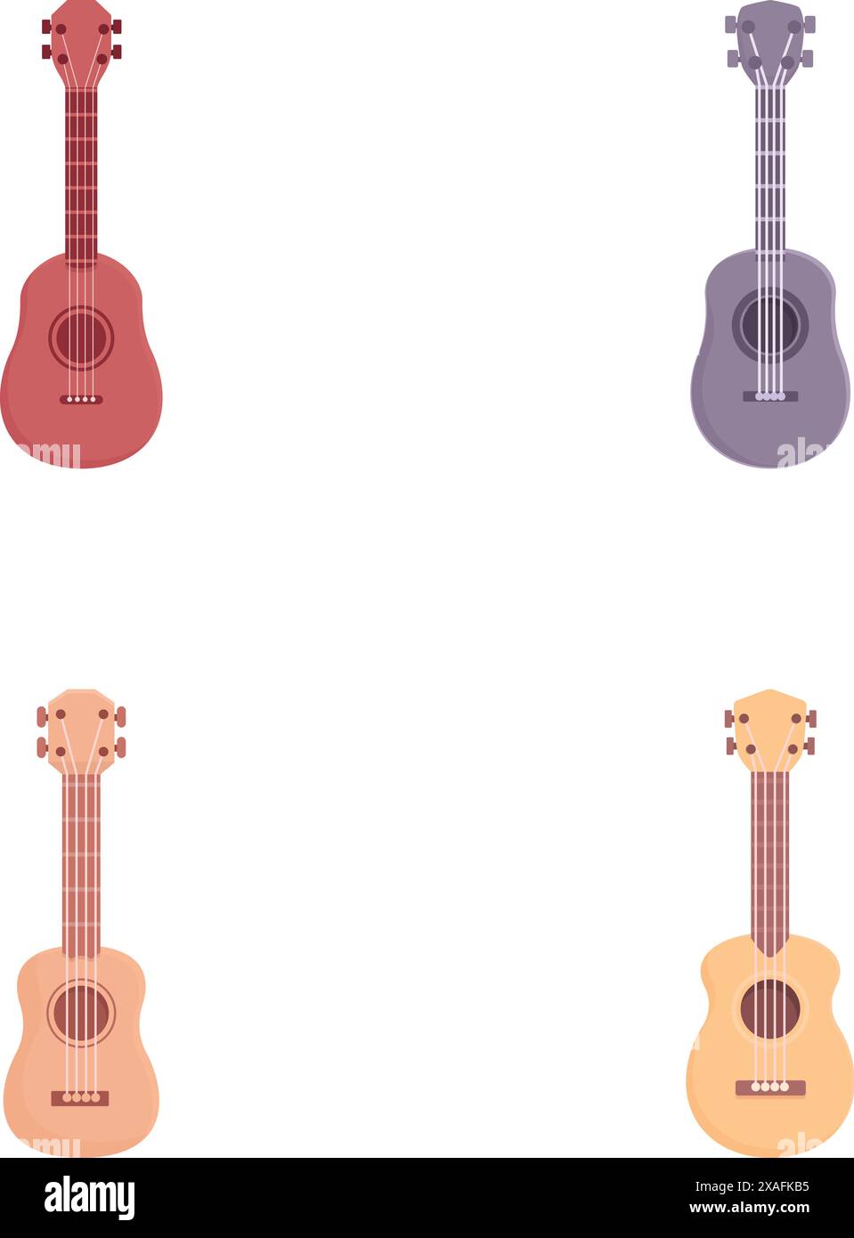 Ukulele icons set cartoon vector. Small acoustic hawaiian guitar ...