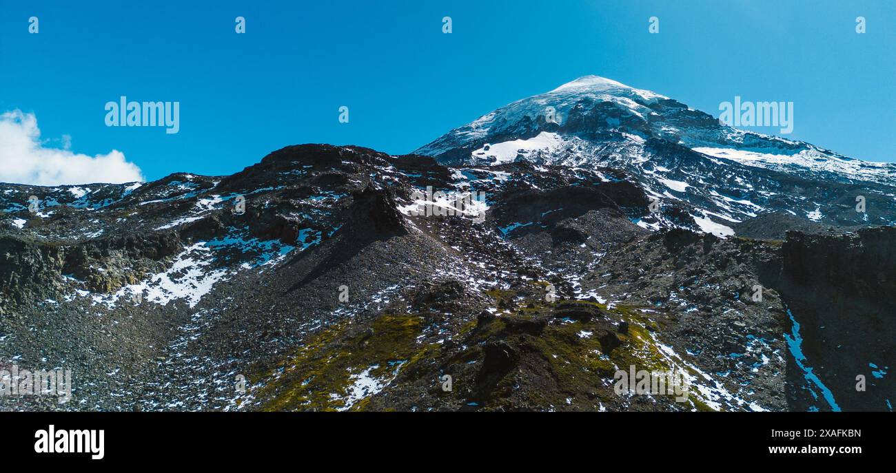 Aerial view of Volcano Lanin in Patagonia Argentina Stock Photo - Alamy