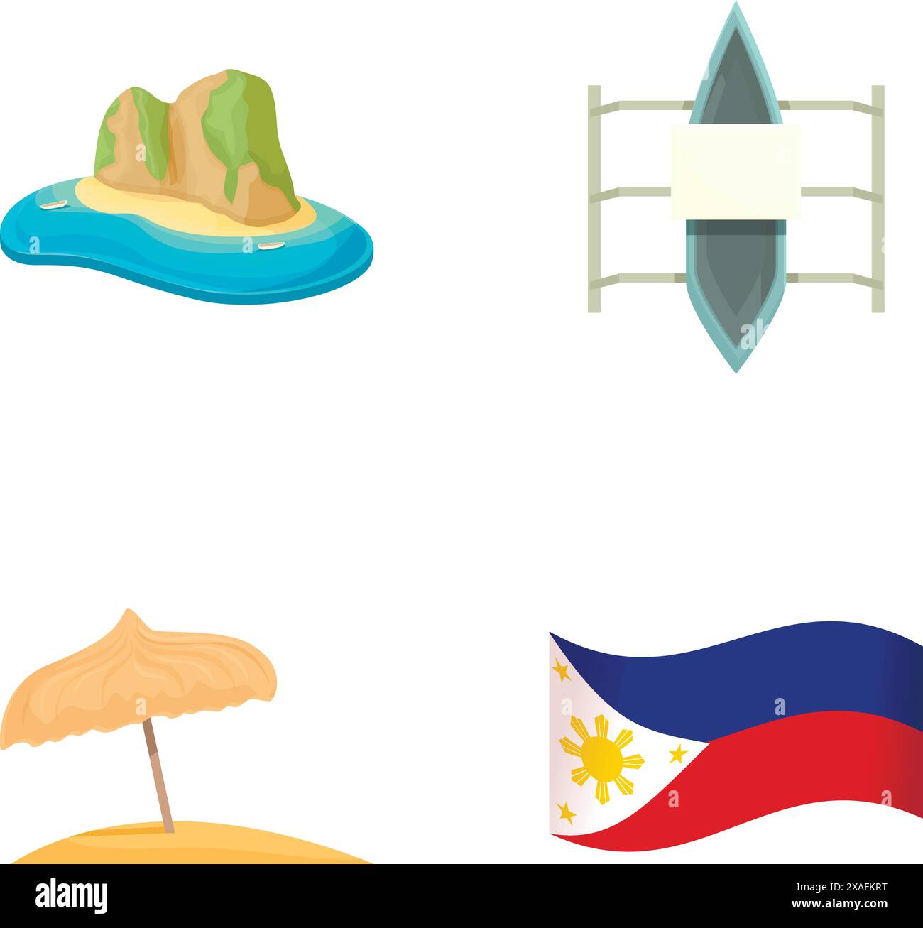 Philippines republic icons set cartoon vector. Philippine flag and ...