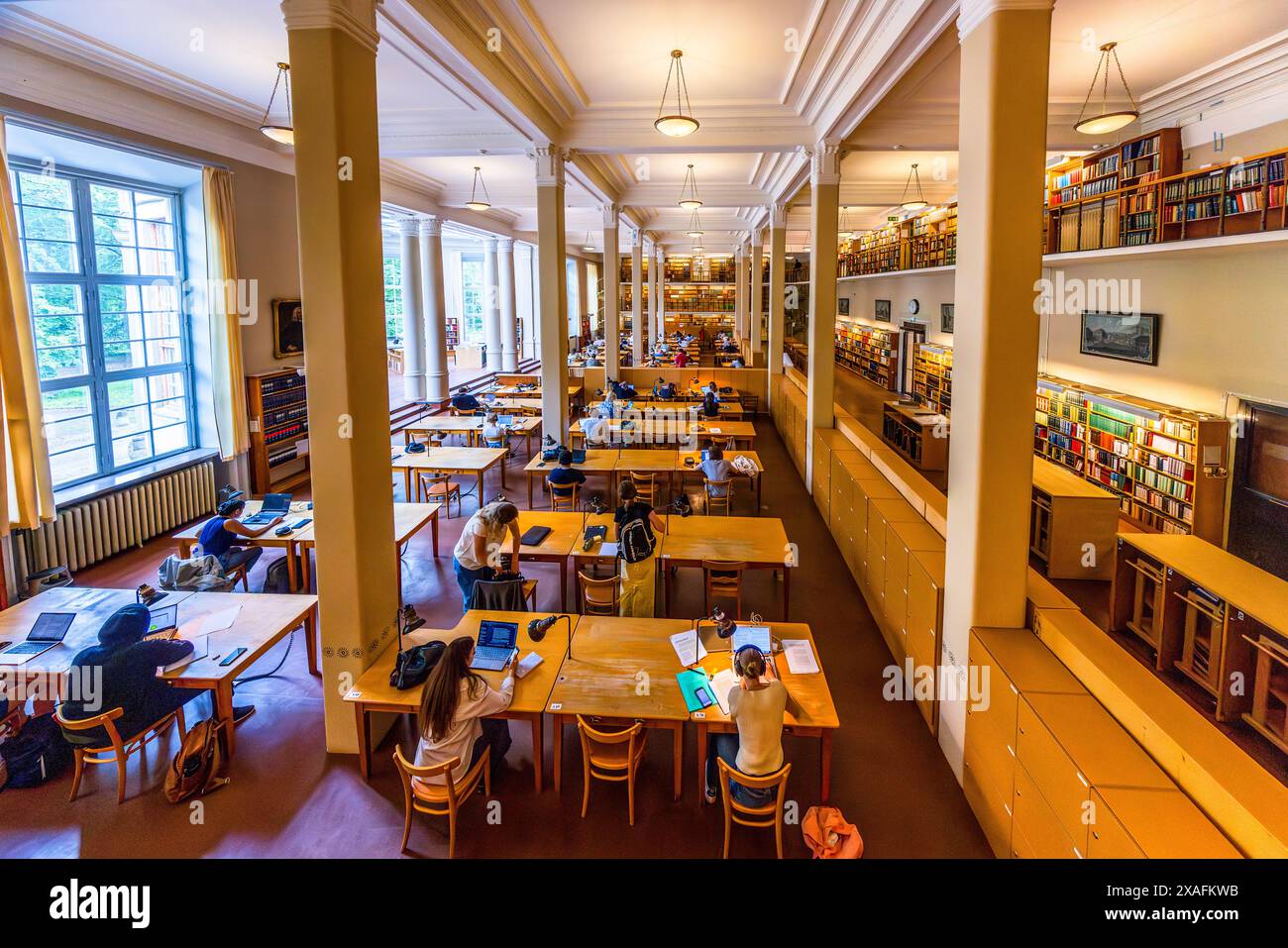 Reading room in the Carolina Rediviva, which was founded in 1622. It is ...