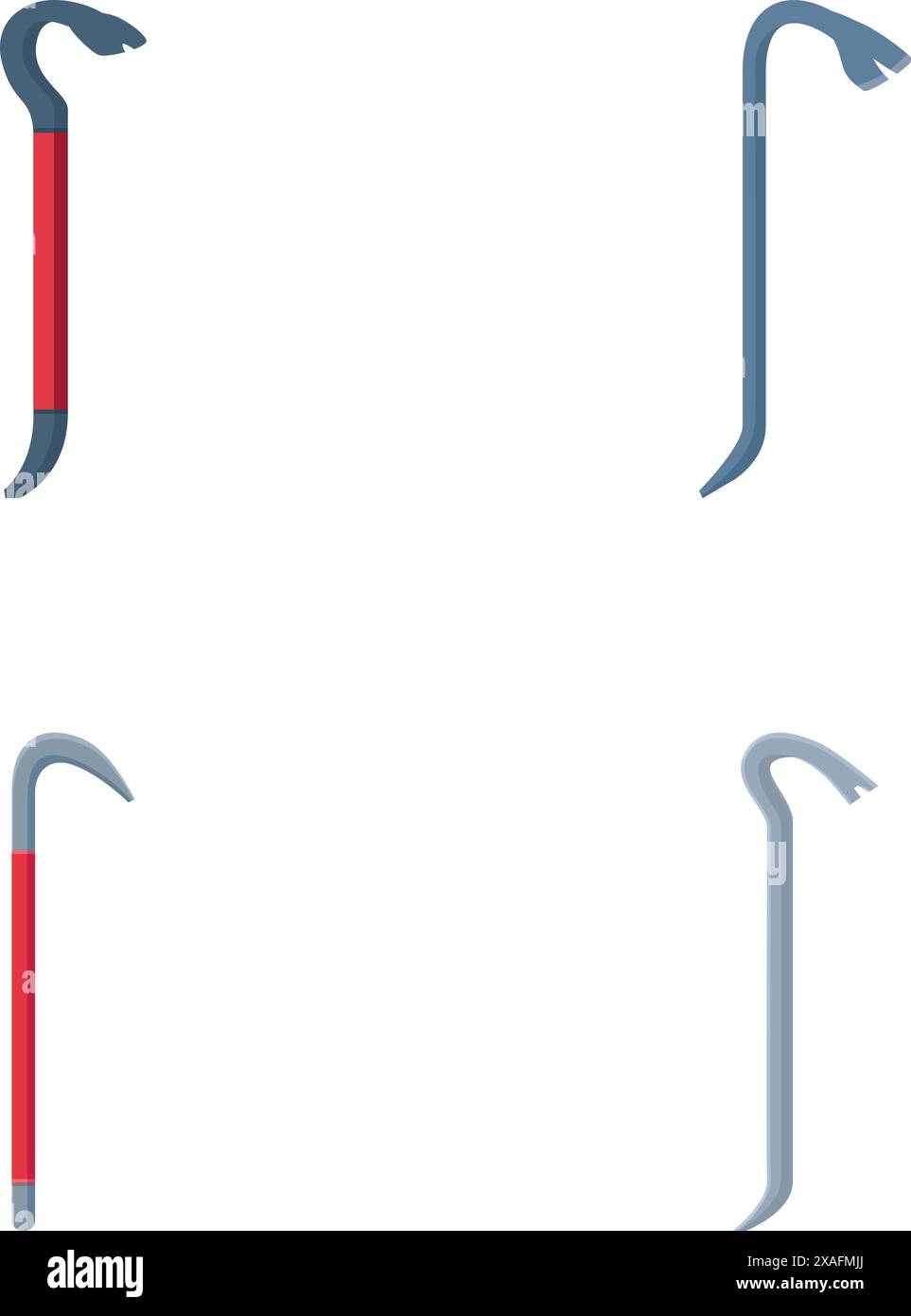 Collection of four different crowbar illustrations, isolated on a white ...