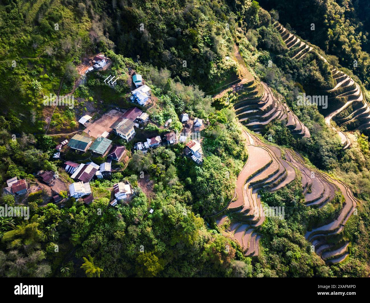 Aerial view rice terraces hi-res stock photography and images - Alamy