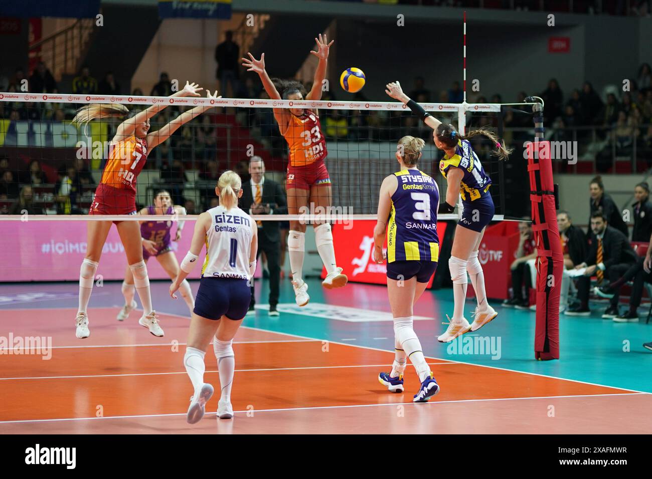 ISTANBUL, TURKIYE - FEBRUARY 04, 2024: Eda Erdem Dundar in action ...