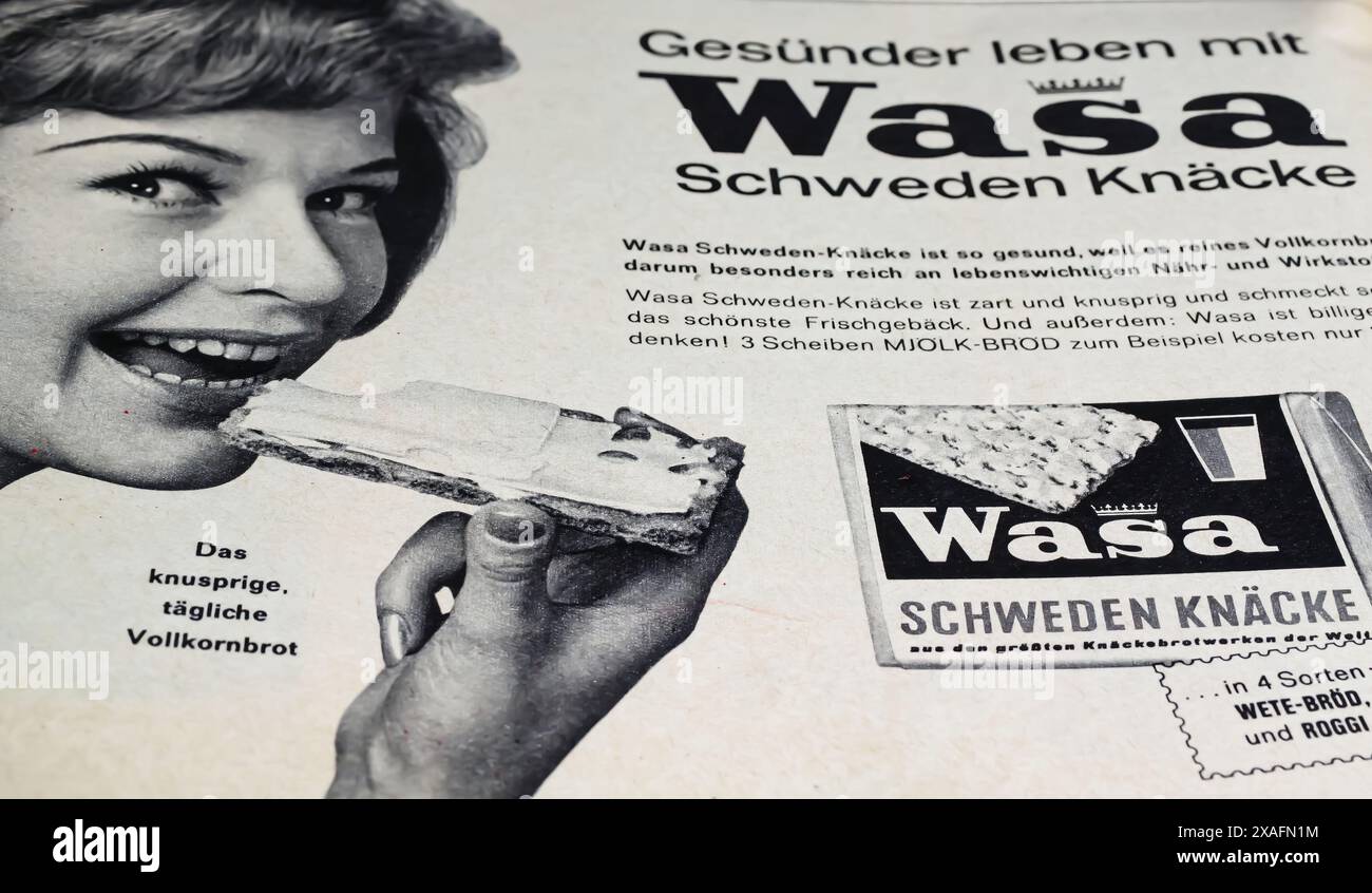 Viersen, Germany - May 9. 2024: Old black and white retro german ...