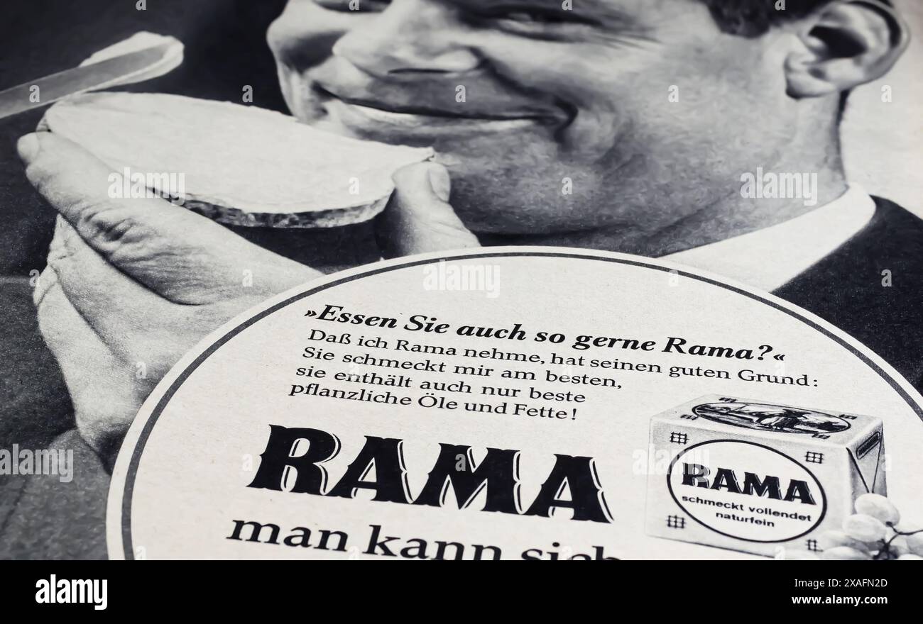 Viersen, Germany - May 9. 2024: Old retro german magazine RAMA ...