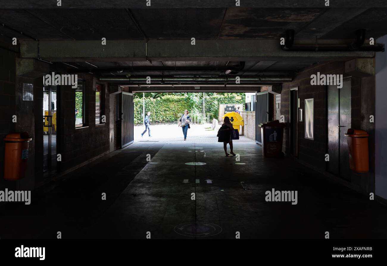 Anderlecht, Brussels, August 28, 2021 - Pedestrian underpass to the ...