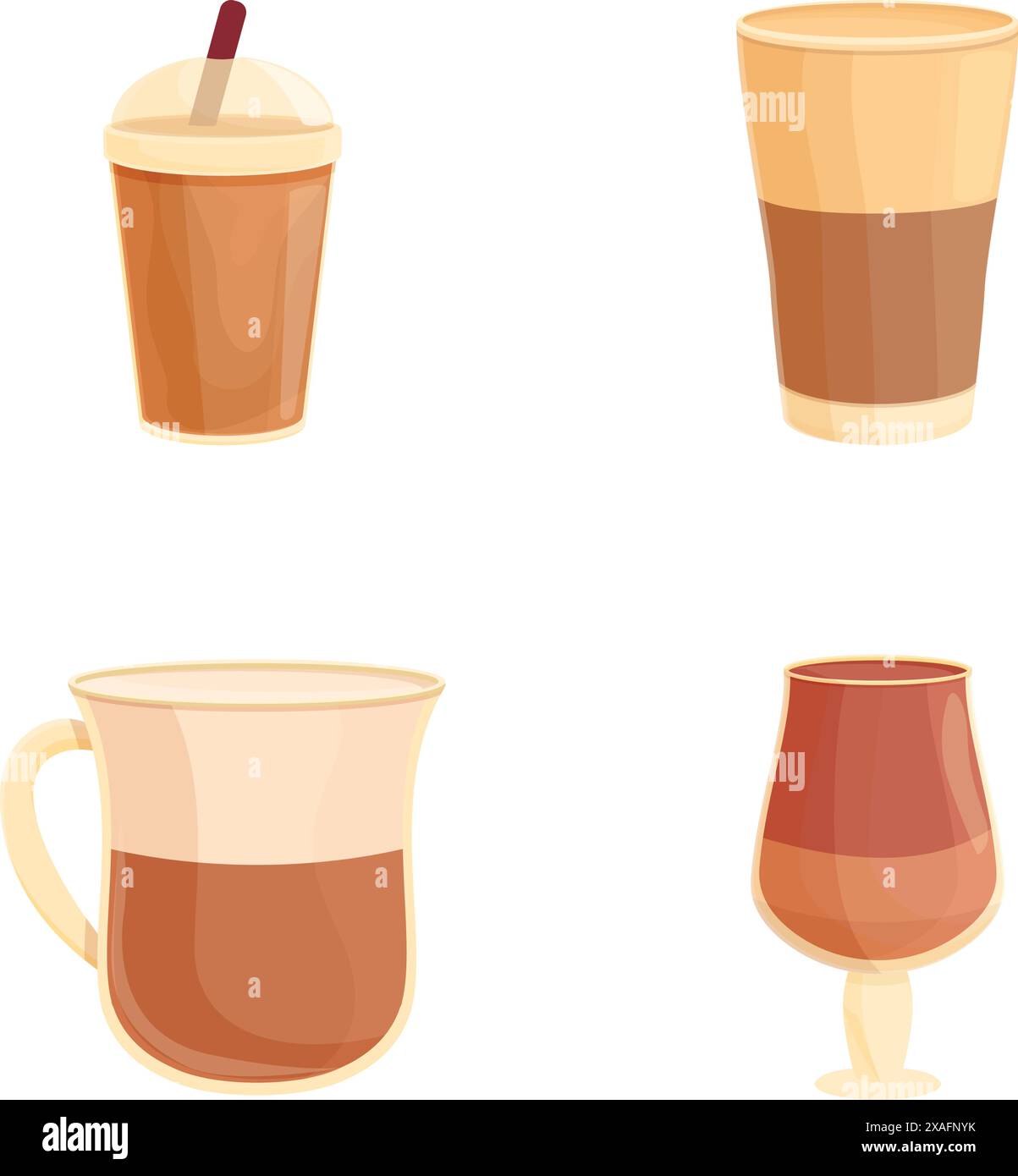 Collection of four vector illustrations depicting different styles of ...