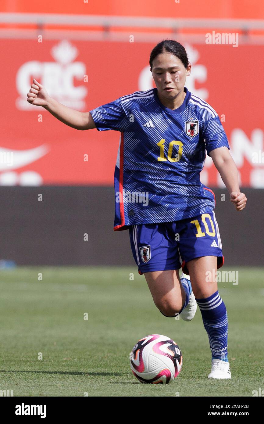 Fuka NAGANO of Japan controls the ball uring the Women's Friendly ...