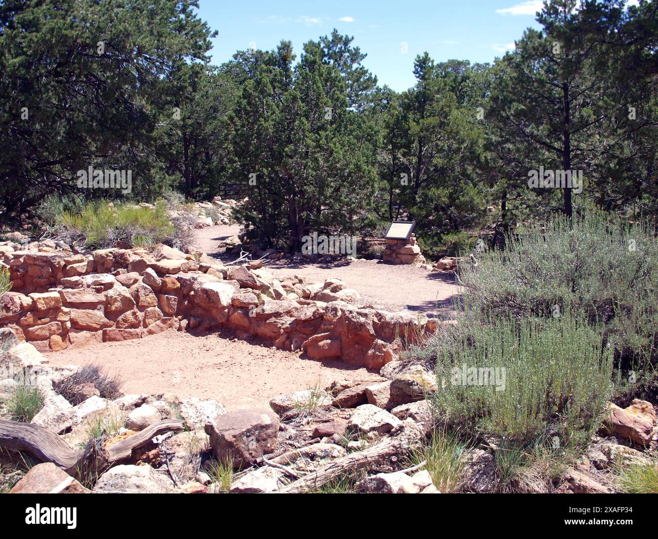 Tusayan Ruins, Arizona, United States - August 14, 2010: Remains of a ...
