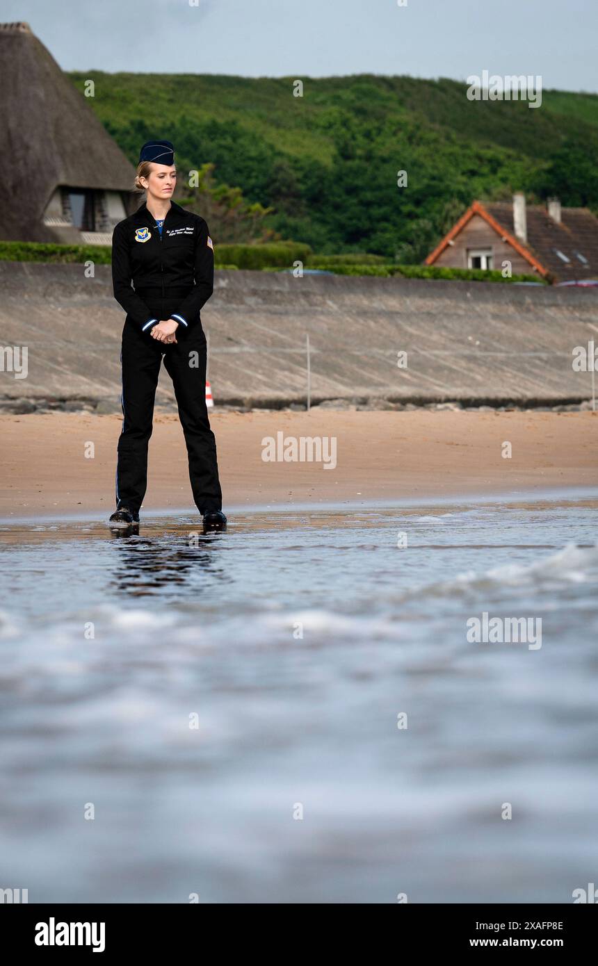 Vierville-sur-Mer, France. 03 June, 2024. U.S Air Force 2nd Lt. Madison ...