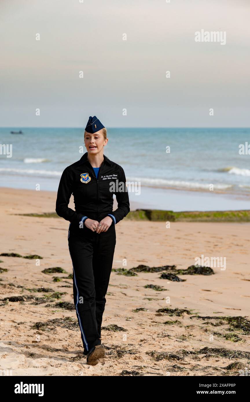 Vierville-sur-Mer, France. 03 June, 2024. U.S Air Force 2nd Lt. Madison ...