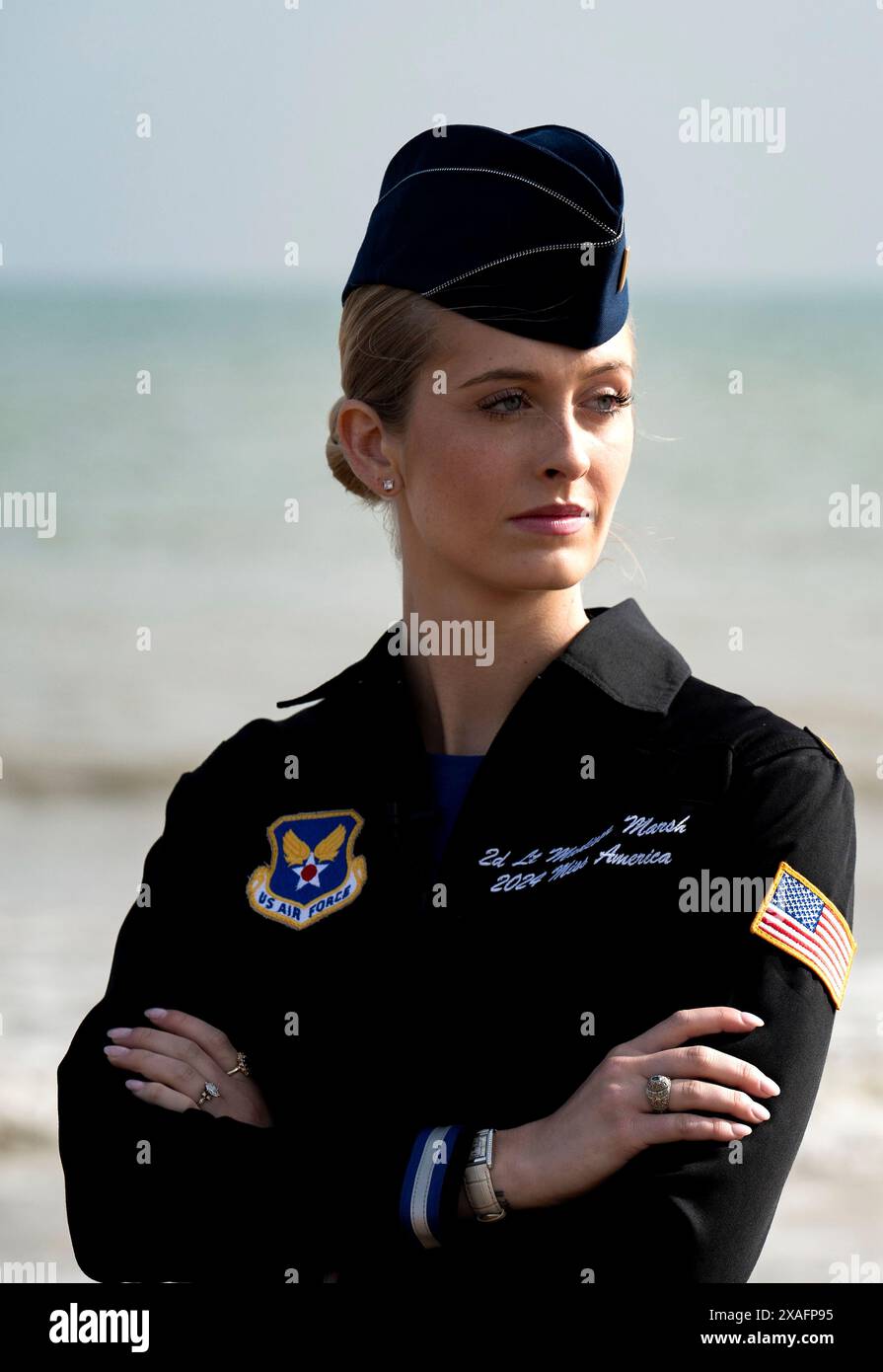 Vierville-sur-Mer, France. 03 June, 2024. U.S Air Force 2nd Lt. Madison ...