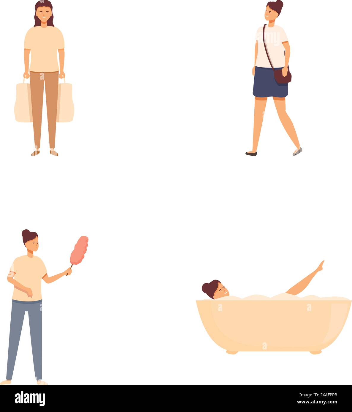 Vector images depicting individuals in various everyday activities ...