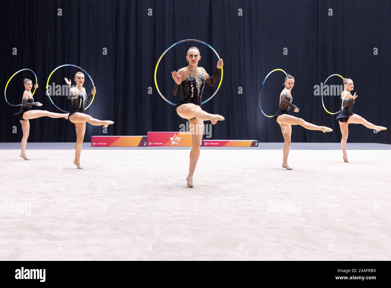 06 June 2024, Hesse, Frankfurt/M.: Gymnastics, rhythmic gymnastics ...