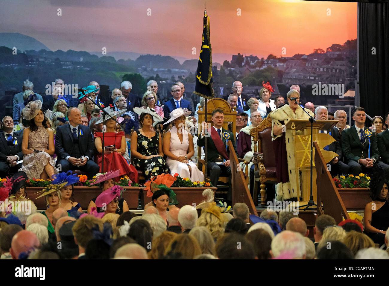 Hawick, UK, 06th June 2024: Colour Bussin & Ceremonials Hawick Common ...