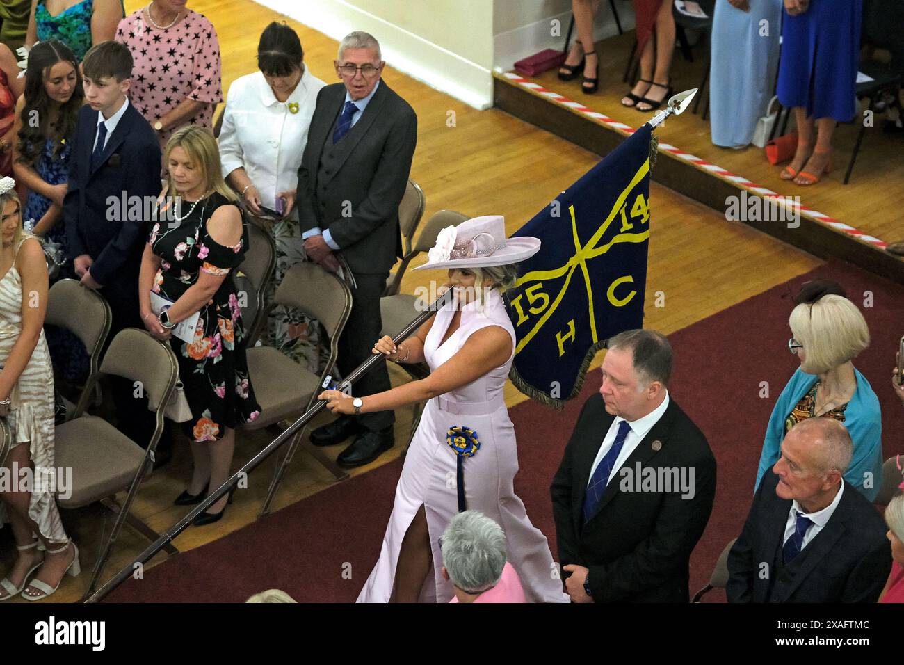 Hawick, UK, 06th June 2024: Cornets Lass, Kirsty McAllan carries the ...