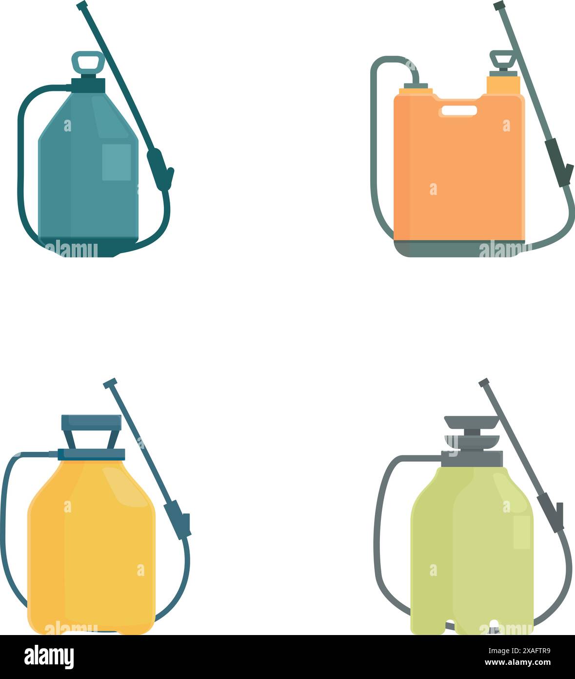 Collection of four colorful vector icons representing different ...