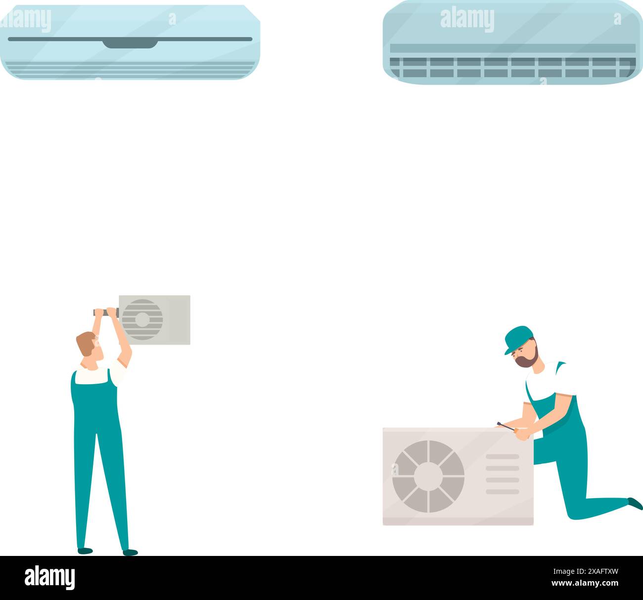 Collection of flat design air conditioning service and installation ...