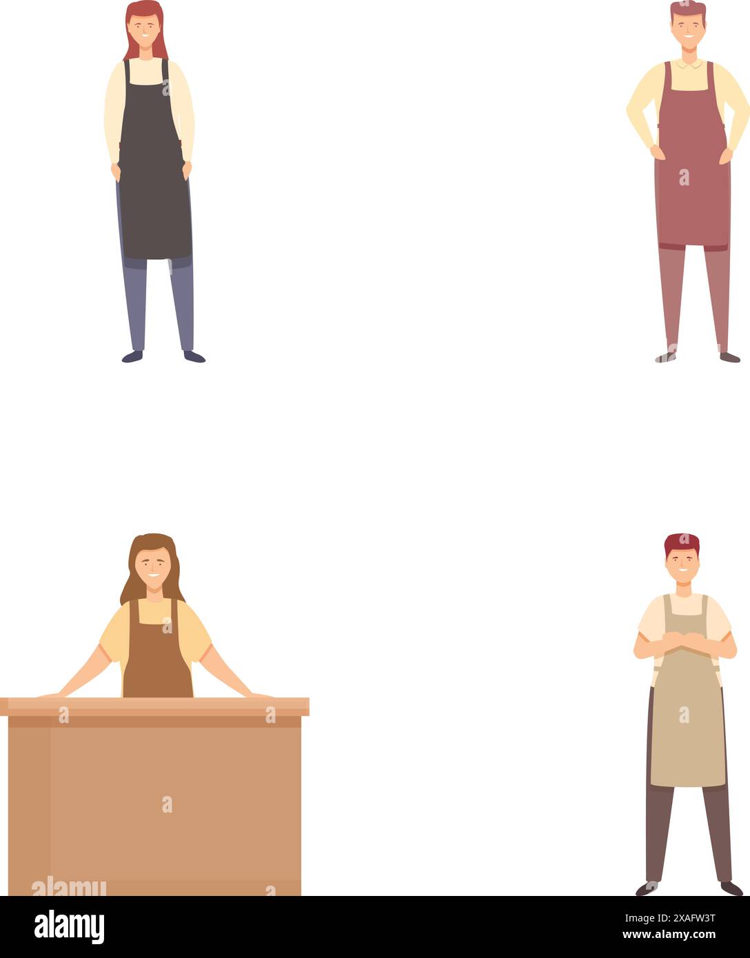 Cartoon people occupations characters set hi-res stock photography and ...